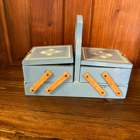 Vintage | Storage & Organization | Vintage Sevi Italy Blue Wood Box ...